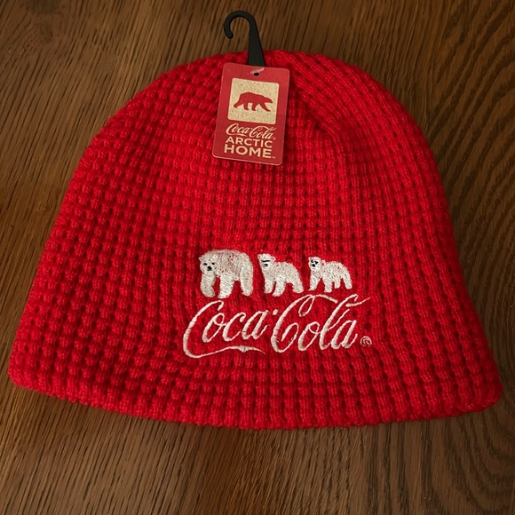 Coca Cola | Accessories | Vintage Coca Cola Waffle Beanie Cap | Poshmark